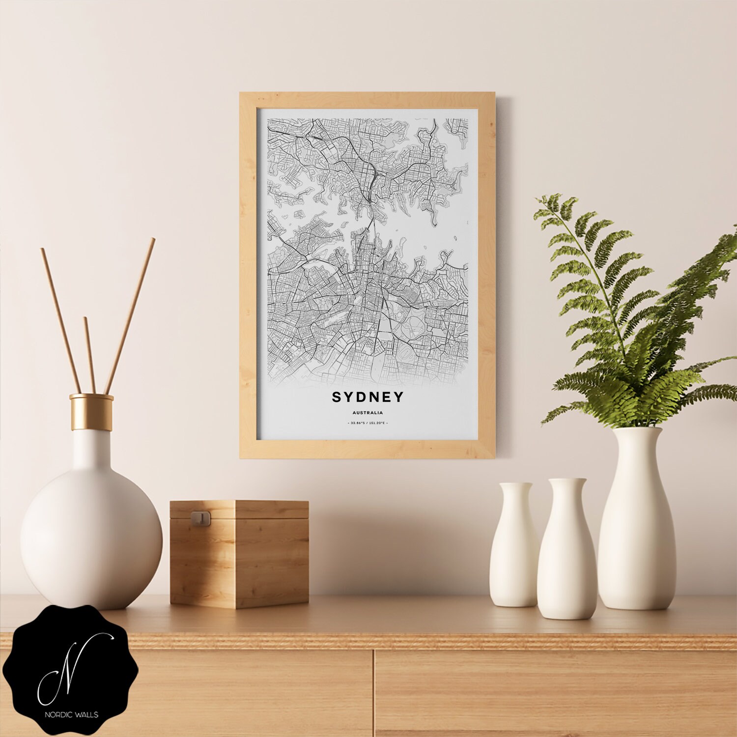 Sydney Map Print Maps As Art Sydney City Map Wall Art | Etsy