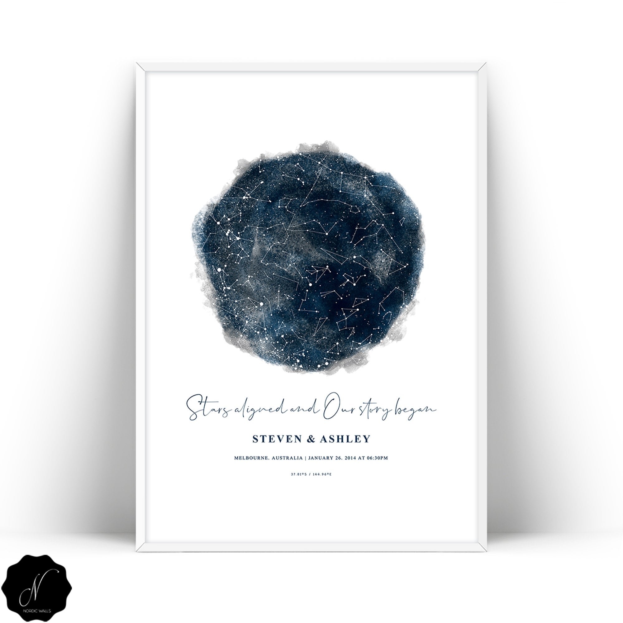 Stars on Wedding Night Customized Printable Gift, Personalized Marriage ...