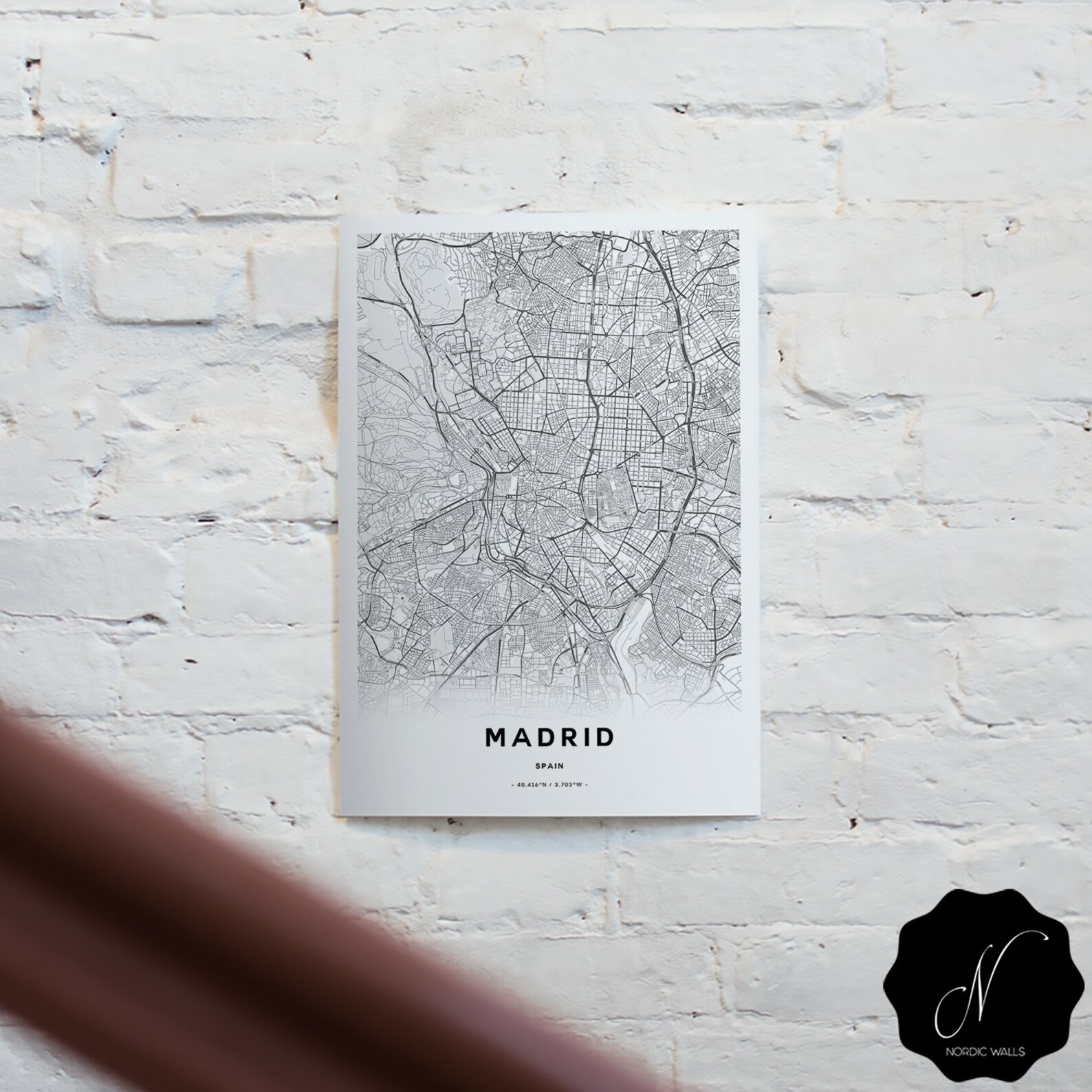 Madrid Map Print Map as Art Printable Map of Madrid Map | Etsy