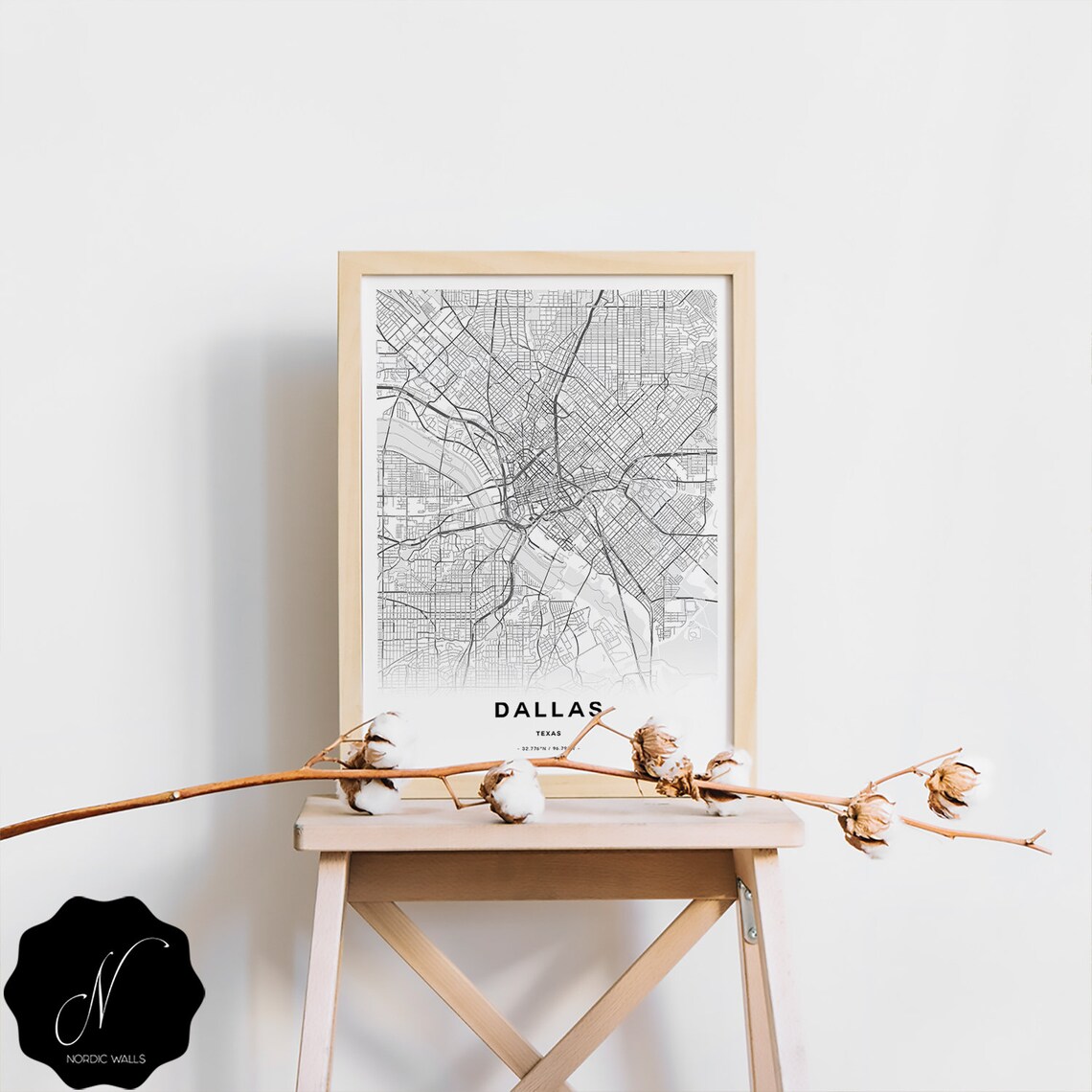 Dallas Map Print Map Gifts Printable Map of Dallas Map as | Etsy