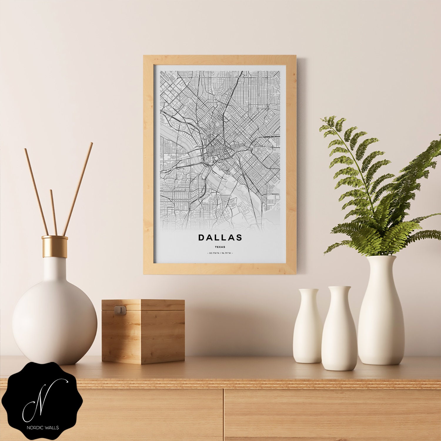 Dallas Map Print Map Gifts Printable Map of Dallas Map as | Etsy