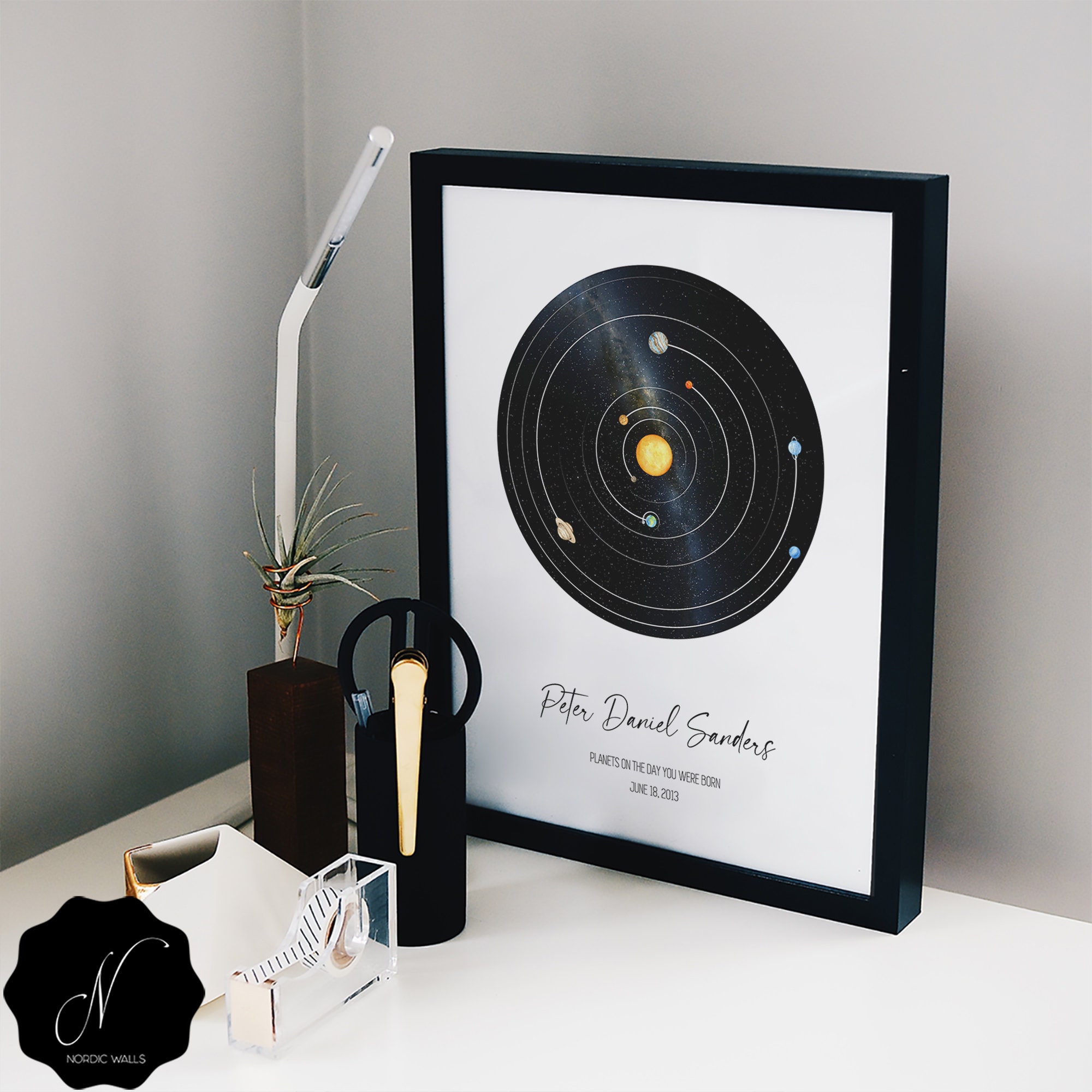 Personalized Solar System Print Custom Solar System by Date - Etsy