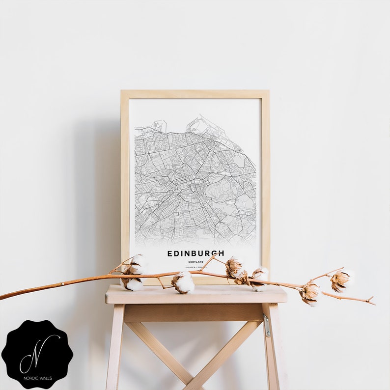 Edinburgh Map Print Maps as Art Printable Map of Edinburgh - Etsy