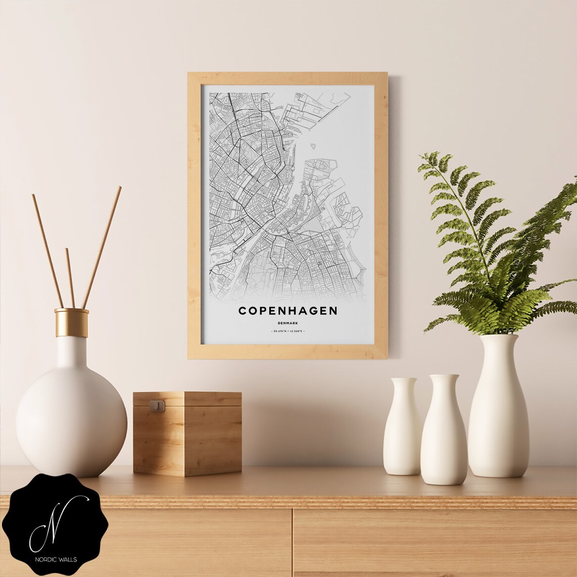 Copenhagen Map Print Map Gifts Printable Map of Copenhagen - Etsy