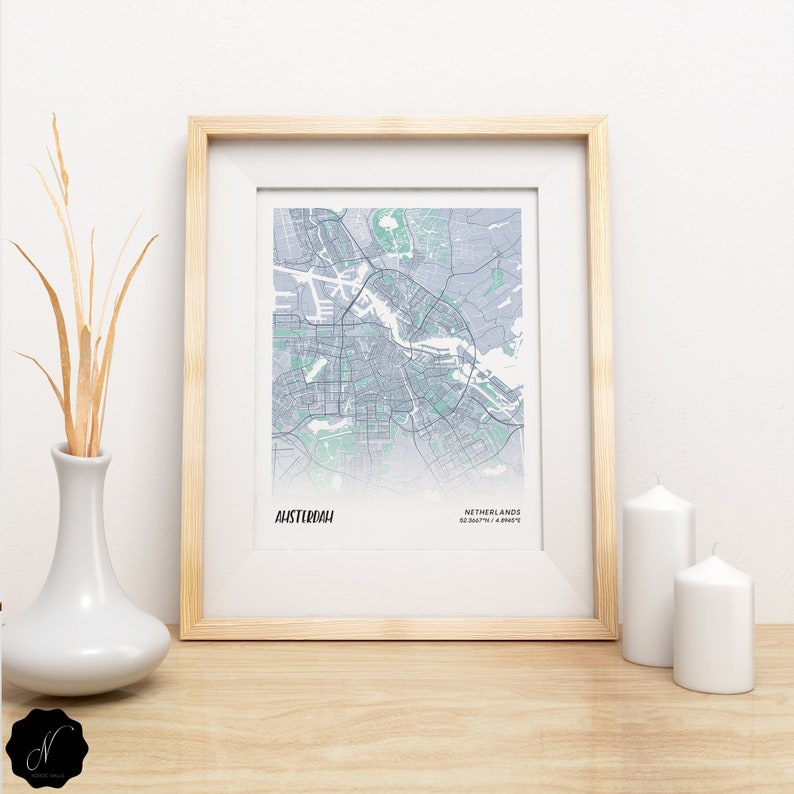 Custom Map Printable Wall Art Modern Custom City Map Prints - Etsy