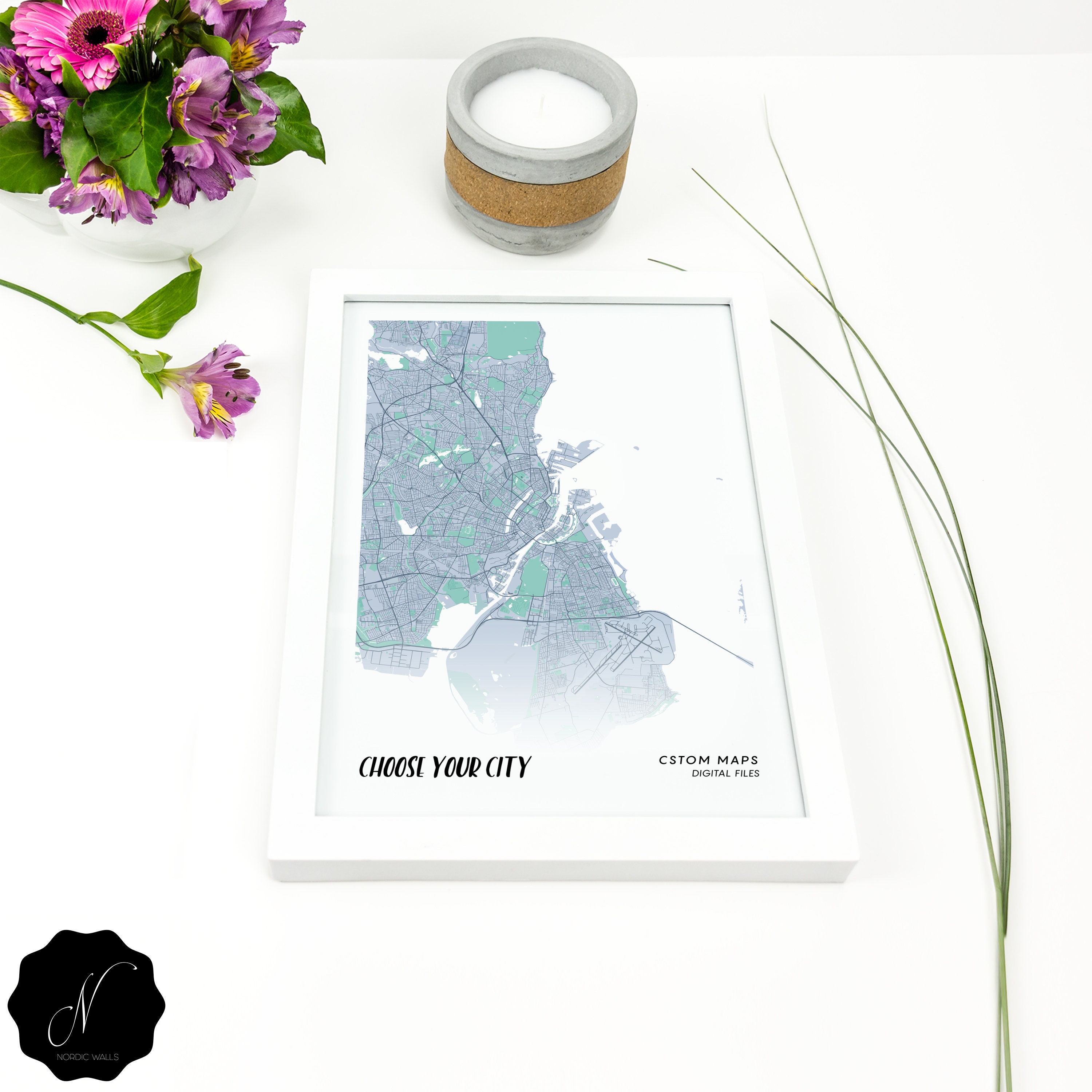 Custom Map Printable Wall Art Modern Custom City Map Prints | Etsy