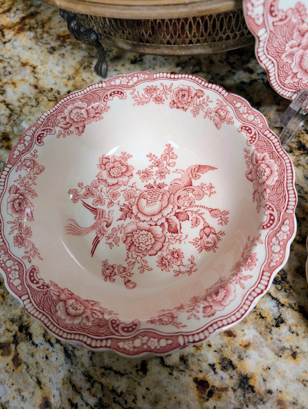 Vintage Crown Ducal Bristol Red Transferware Cereal Bowl - Etsy