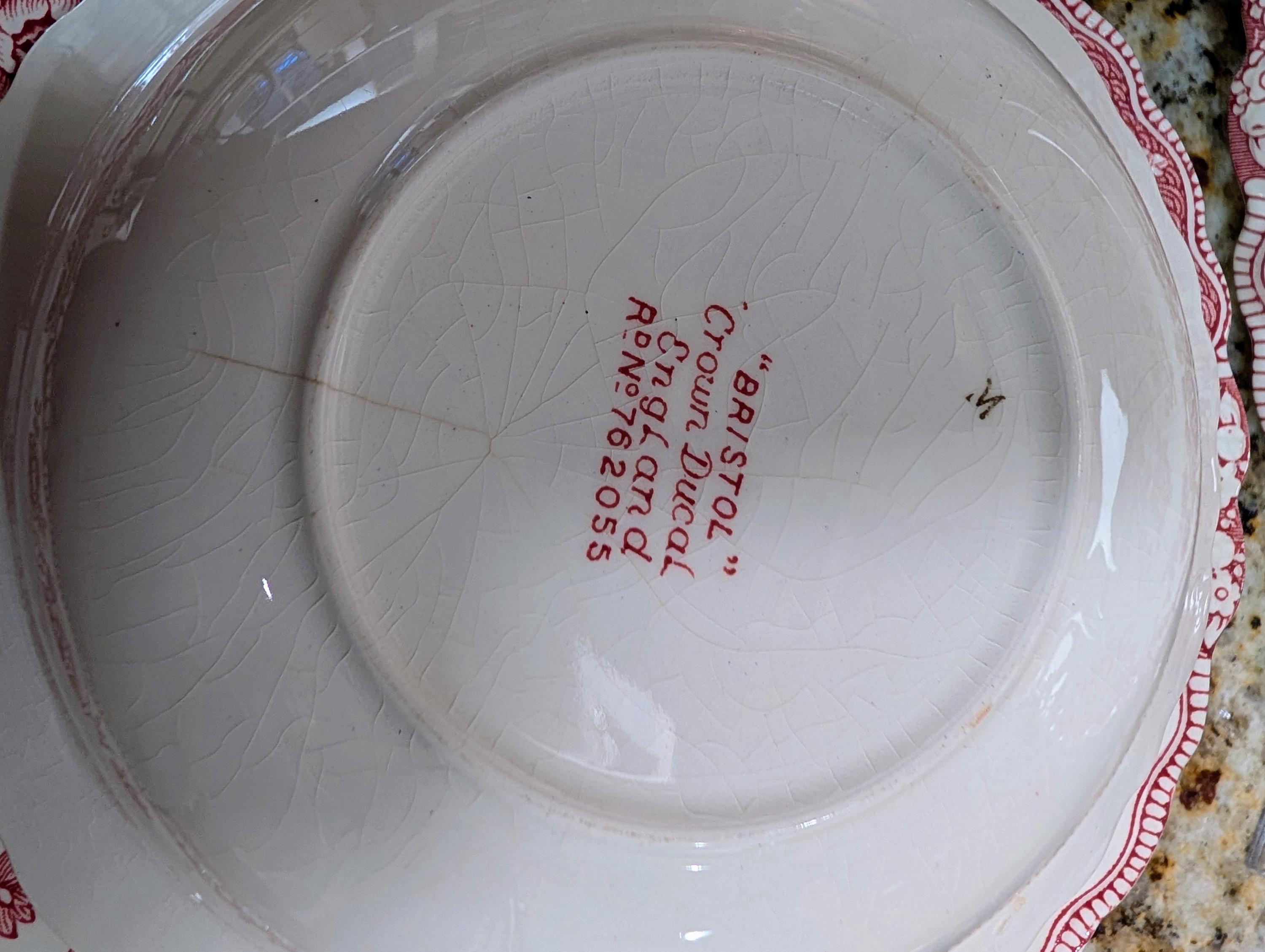 Vintage Crown Ducal Bristol Red Transferware Cereal Bowl - Etsy
