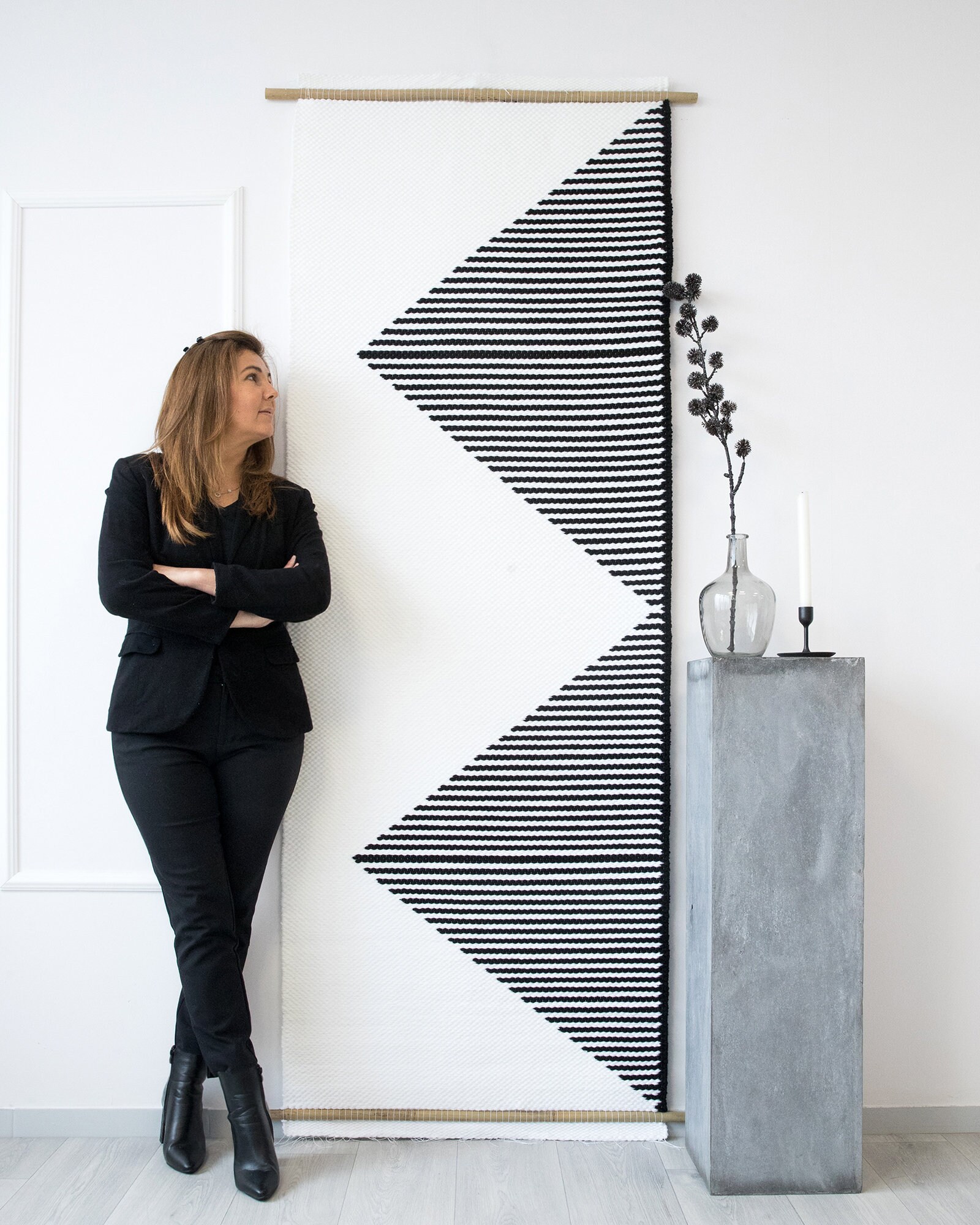 Large Modern Geometric Wall Decor - Contemporary Wall Art - Tapestry ...