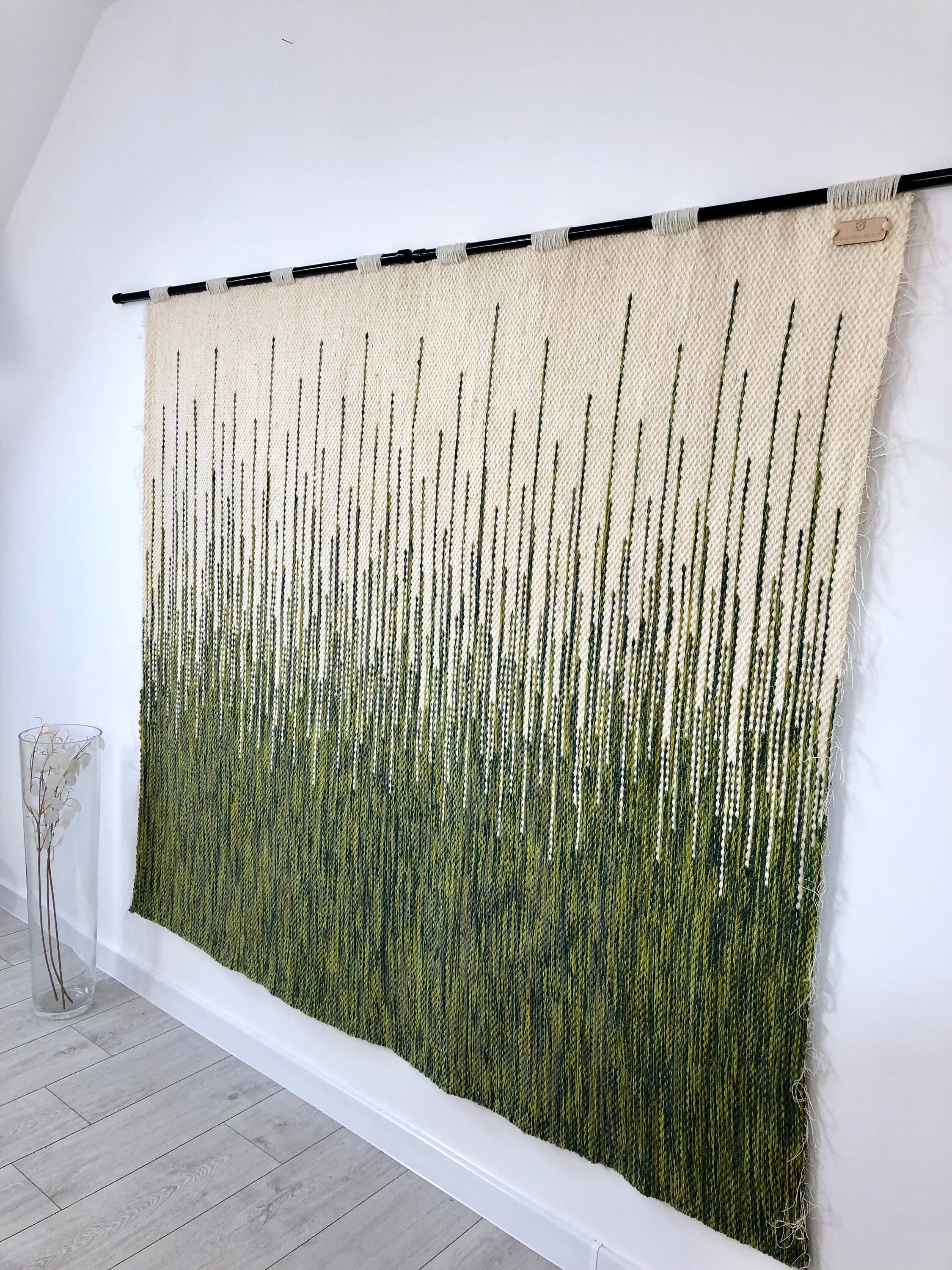 Large wool boho decor dip dyed yarn wall hanging wolle | Etsy