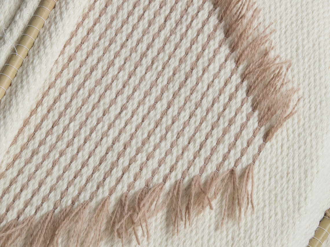 Handwoven Geometric Wall Hanging - Small Diamond Wall Tapestry ...
