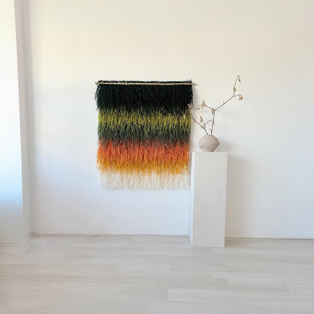 Handwoven Wool Wall Art - Textured Wall Hanging - Boho Wall Decor ...