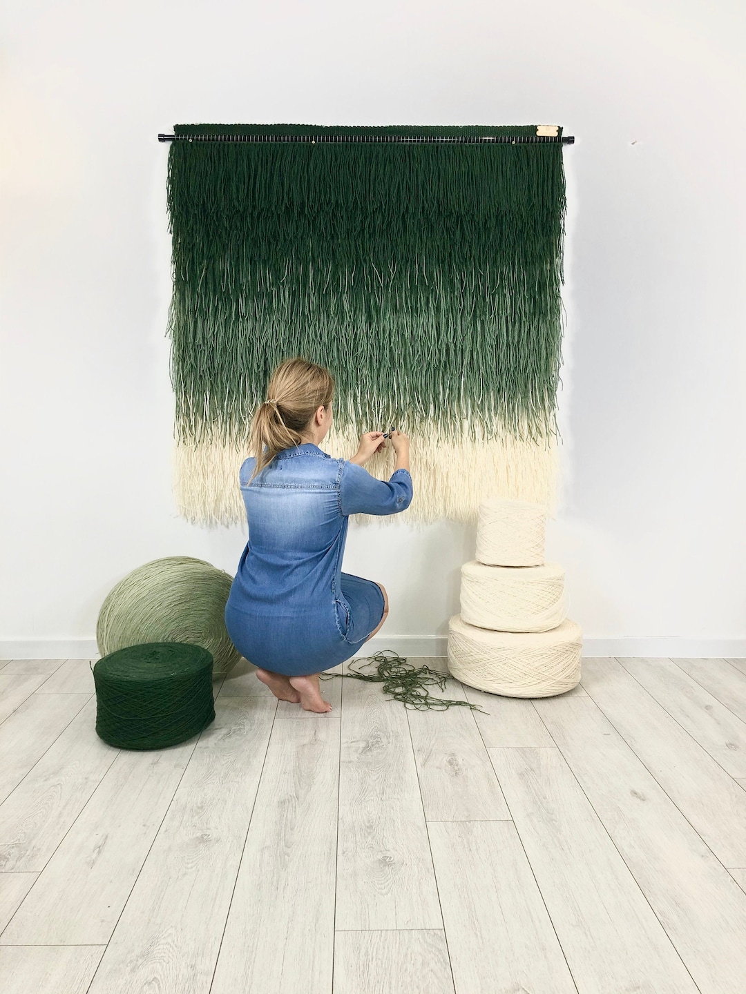 Tapices de lana para colgar, tapices modernos de macramé colgantes ...