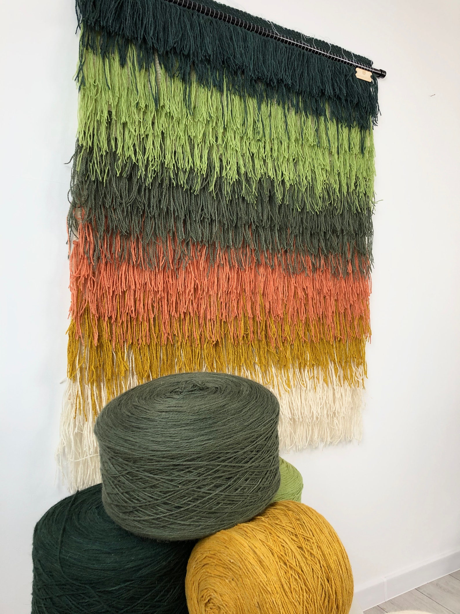 Large Wool Art Wool Wall Decor Natural Knitting Wool | Etsy