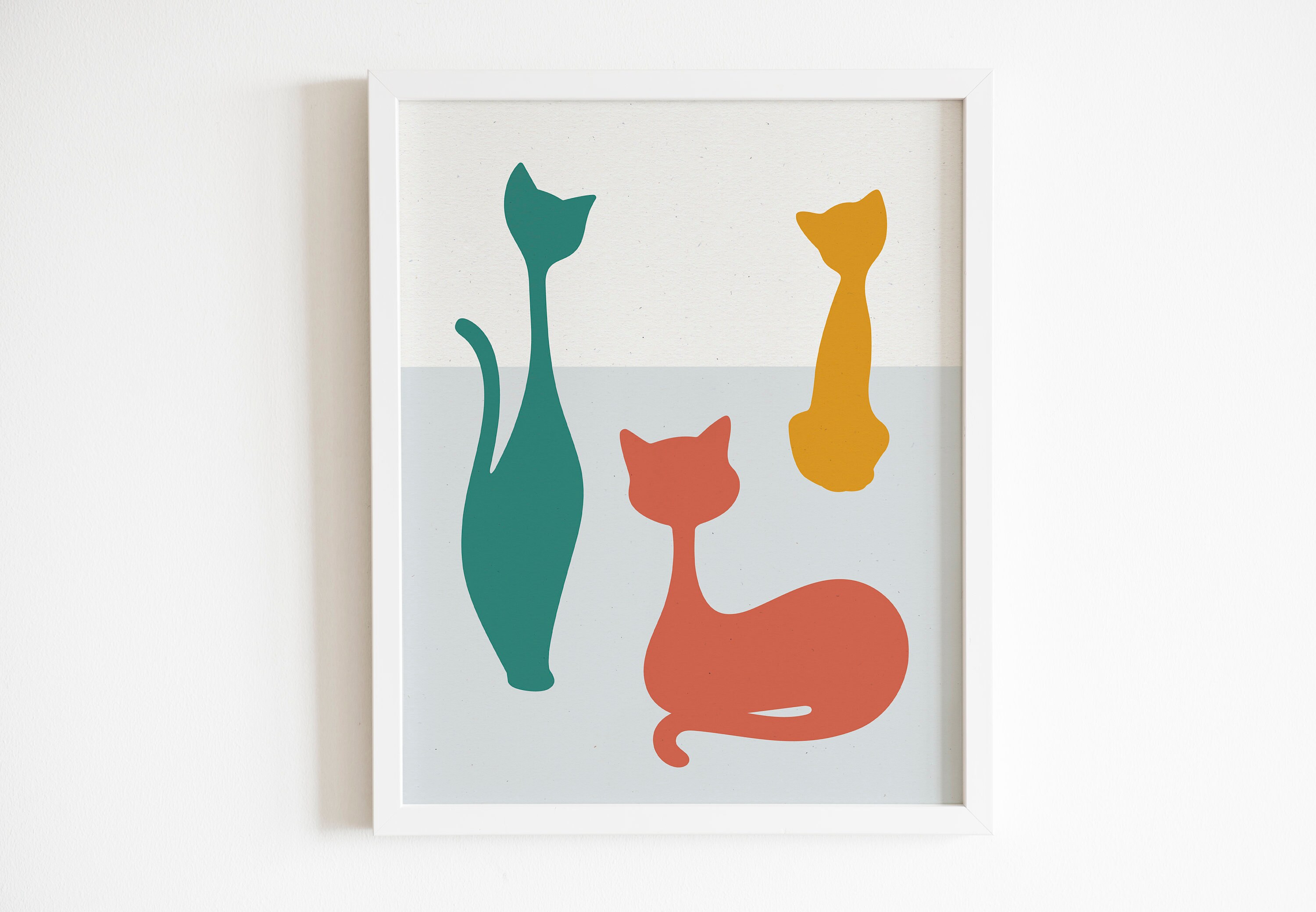 Mid-century Cats Print, Atomic Cats, Retro Cat Poster - Etsy