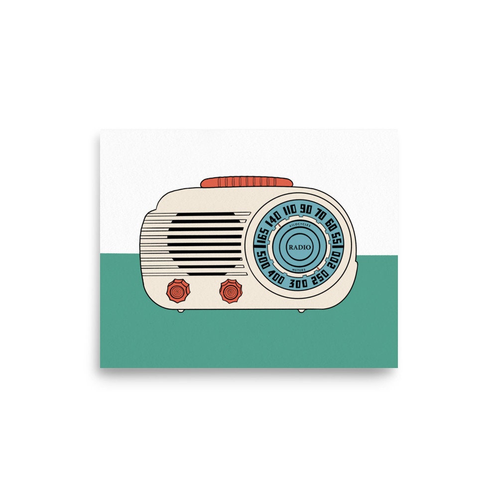 Vintage Radio Poster, Cloud Radio Print, Mid-century Poster - Etsy