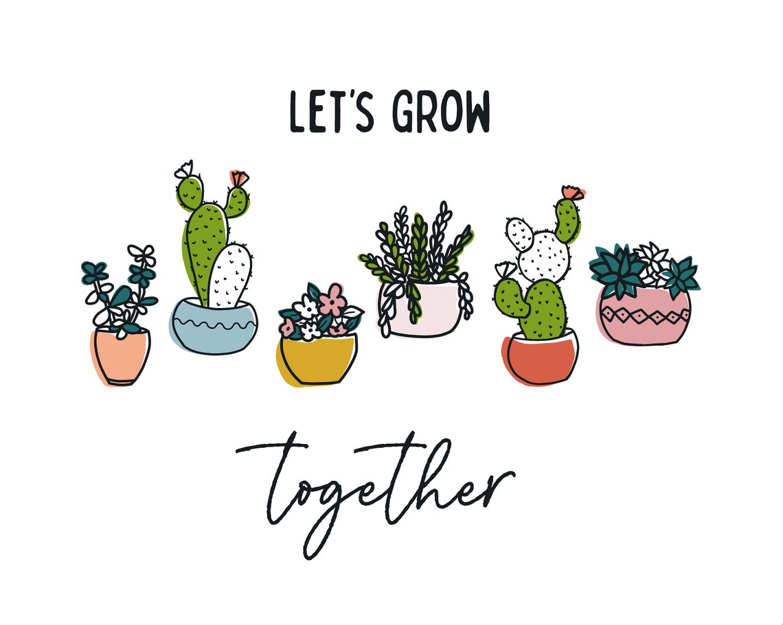 8x10 Let's Grow Together Print Plant Poster - Etsy UK