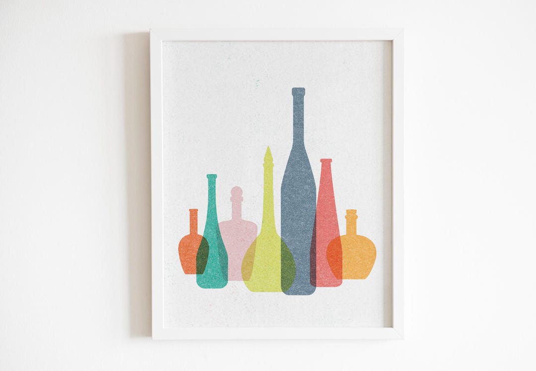 Mid-century Blenko Bottle Art Print, Retro Vintage Poster, 8x10 MCM ...