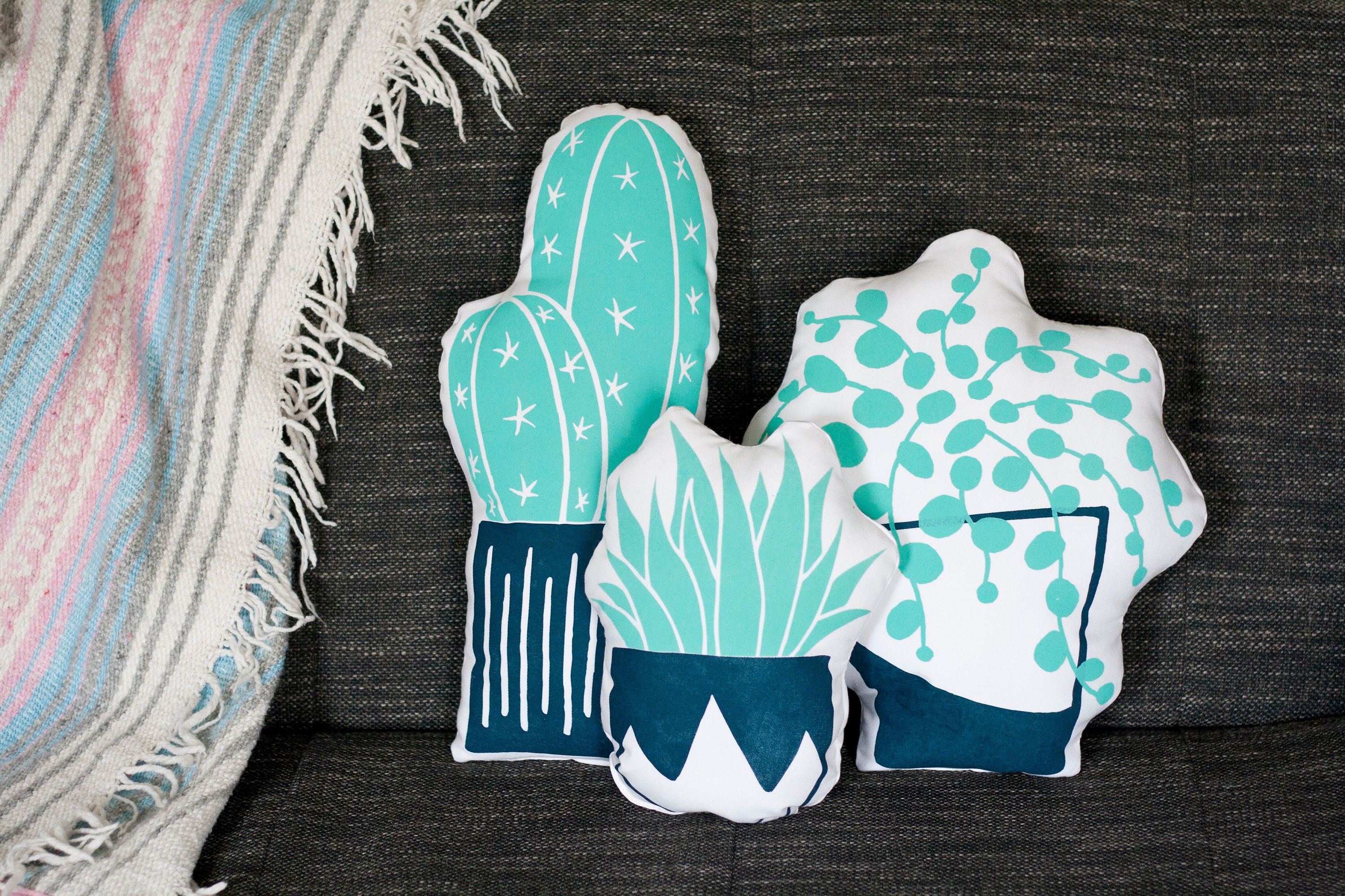 Plant Pillows, Set of 3 Pillows, Hand Made Pillows, Pillows for Kids - Etsy