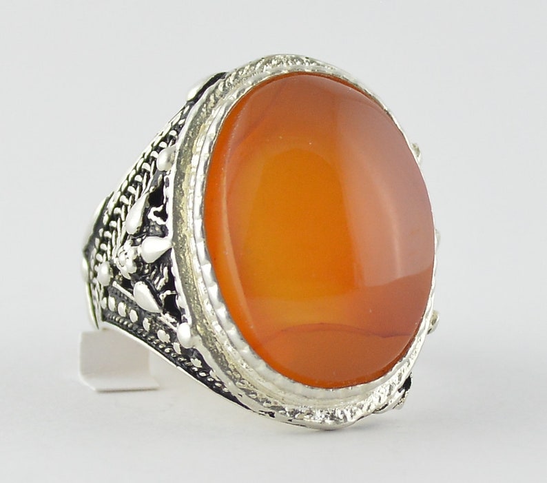 Original Yemeni Handmade Aqeeq Agate Sterling Silver Men Yemen Akik ...