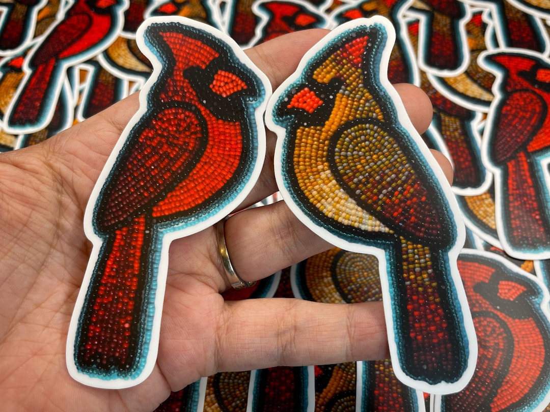 Cardinal Stickers pair - Etsy