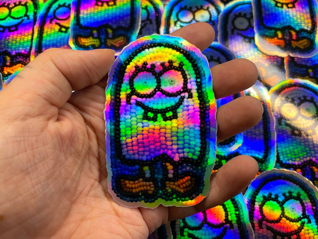 Spongebob Ghost Holographic Sticker - Etsy
