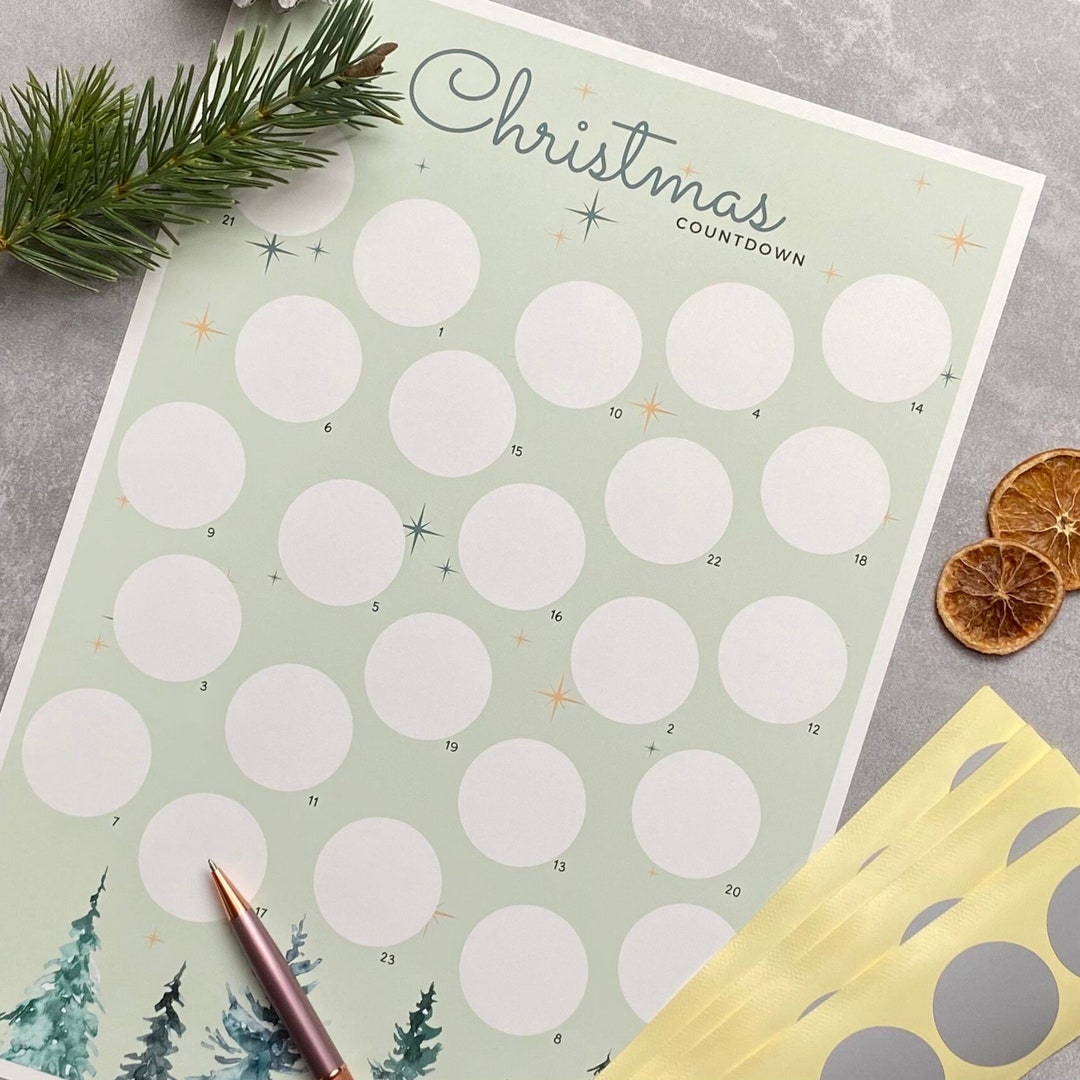 Personalized Advent Calendar 24 Fields to Scratch off Advent Calendar ...