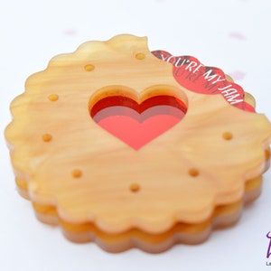 You're My Jam Brooch - Jam Biscuit - Valentines - Acrylic Brooch - Etsy UK