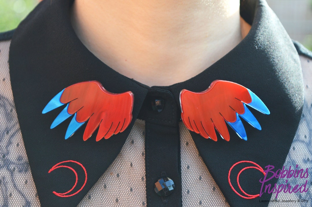 Iago Parrot Wings Brooch Pair - Etsy