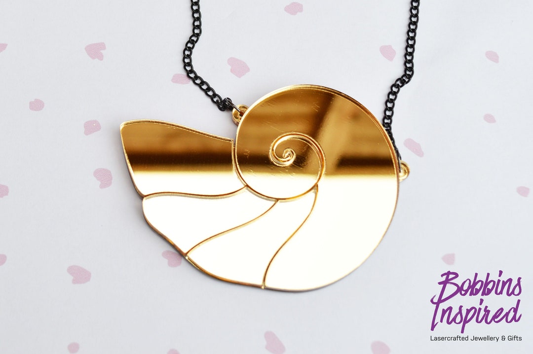 Large Ursula Shell Necklace Gold Mirror - the Little Mermaid Inspired ...