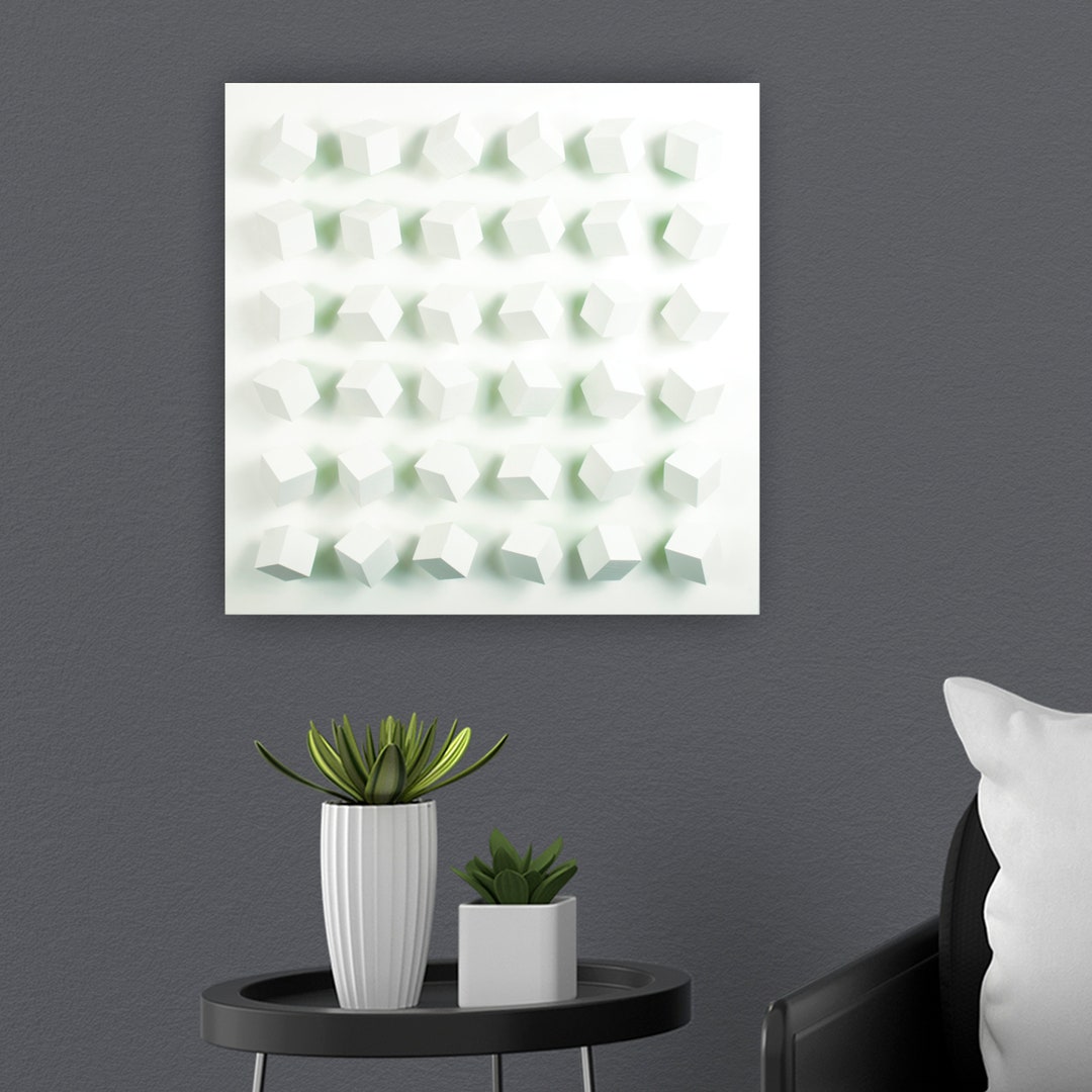 Geometric Wood Wall Art With Rotating Cubes, Modern Sound Baffle - Etsy