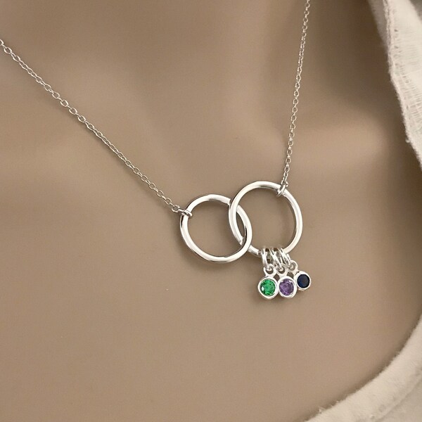 Birthstone Interlocking Necklace - Etsy