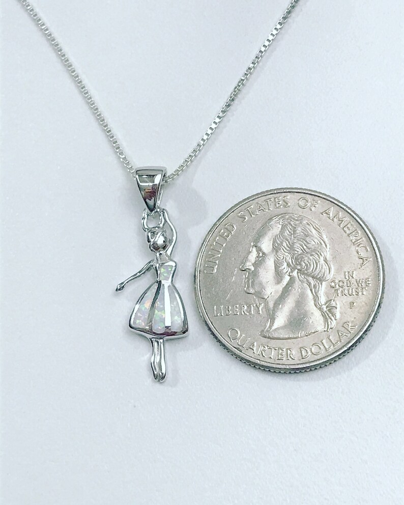 Opal Ballerina Necklace Sterling Silver Dancer Charm Pendant - Etsy