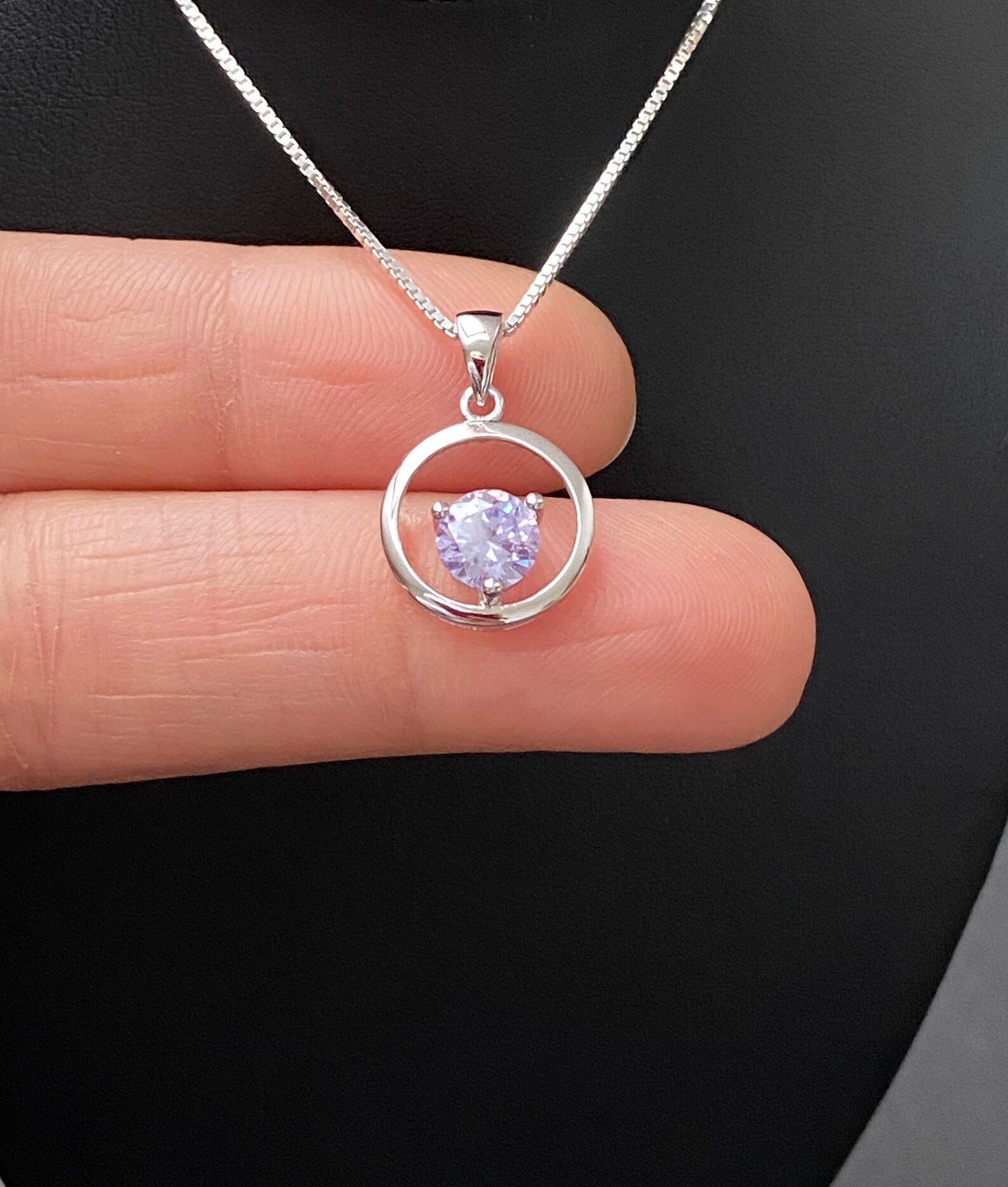 Alexandrite Necklace Sterling Silver Alexandrite Pendant - Etsy