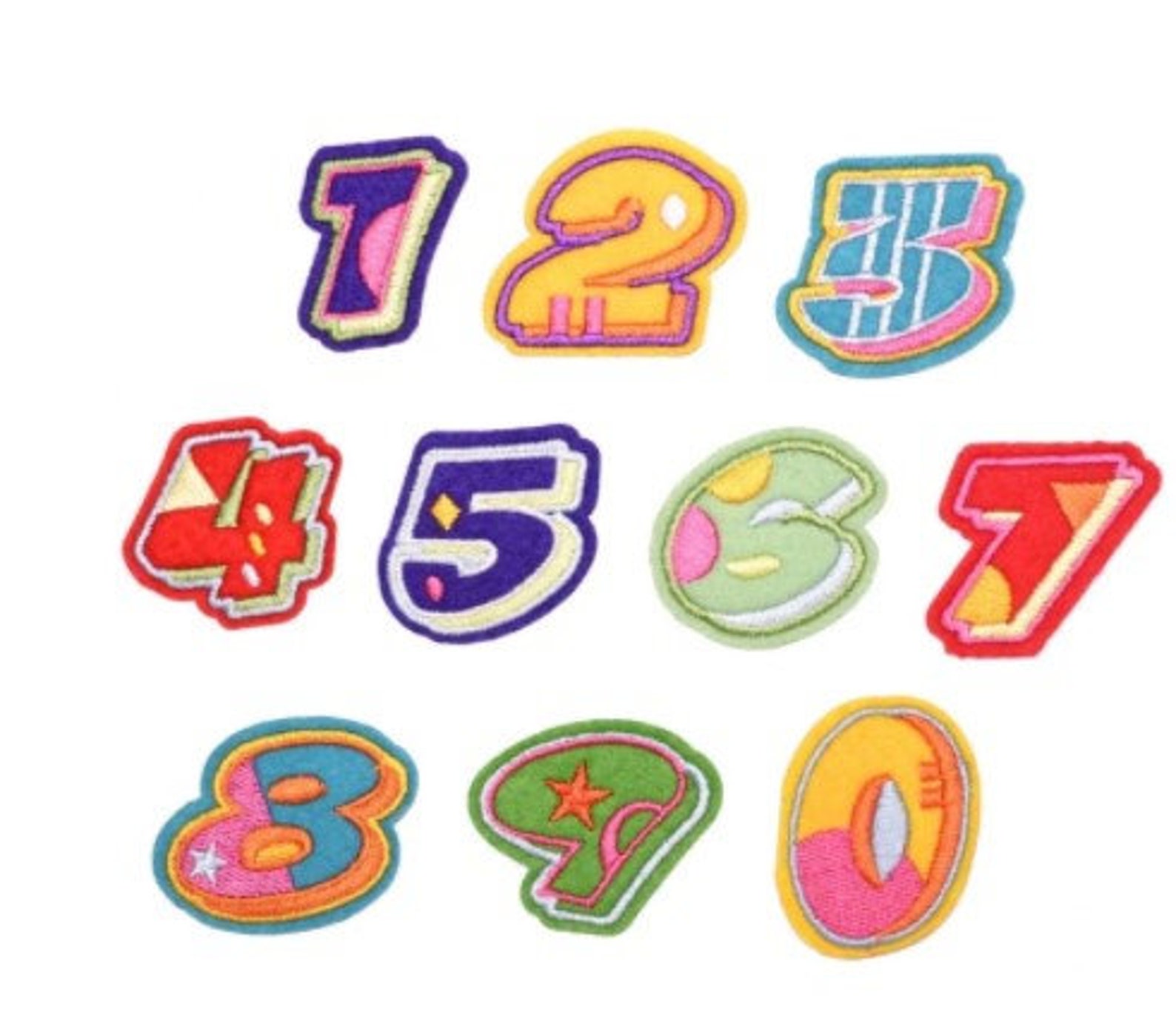 1Pcs Number Embroidered Patch Applique For Clothing Sew On | Etsy