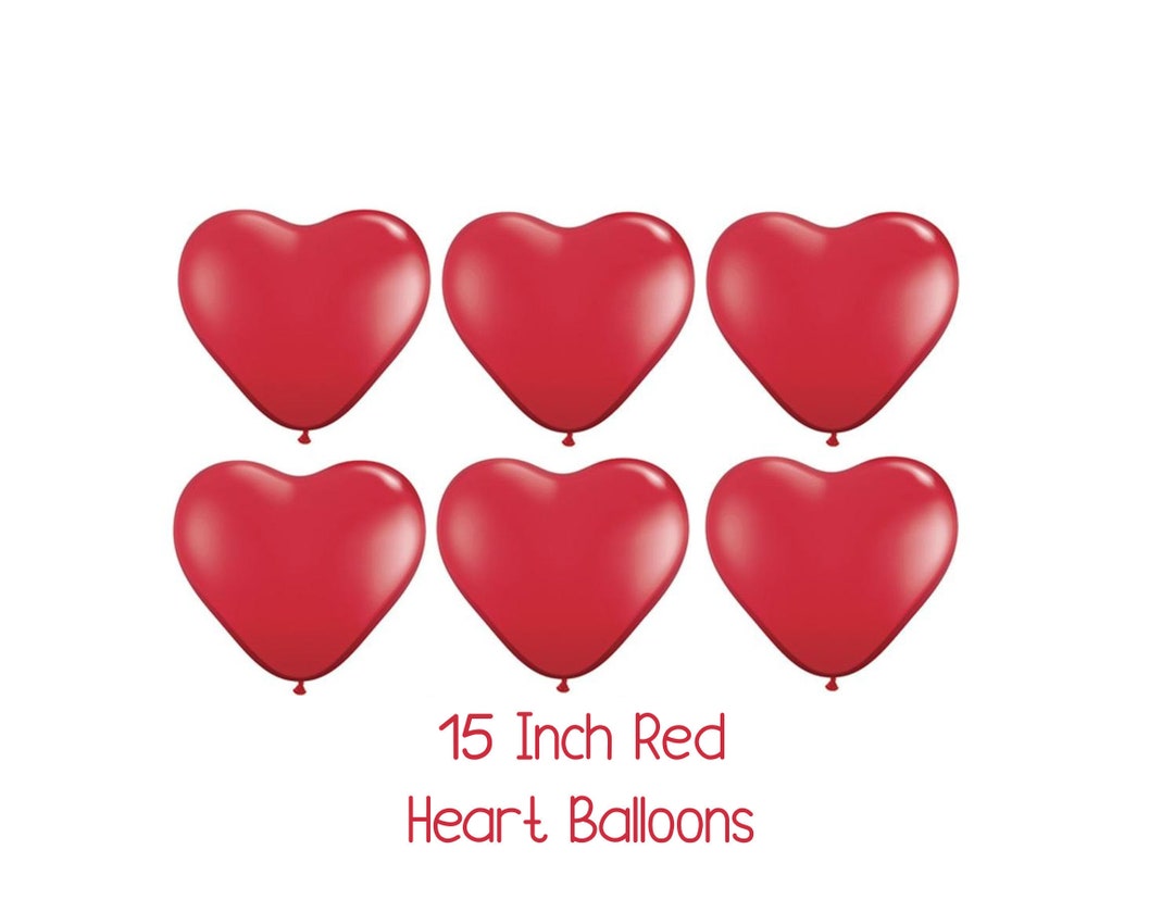 15 Red Heart Latex Balloons Valentine Heart Balloon Heart Balloons