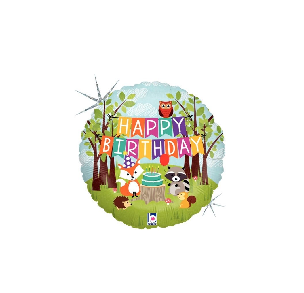 Woodland Birthday Balloon Woodland Birthday Party Woodland Party ...