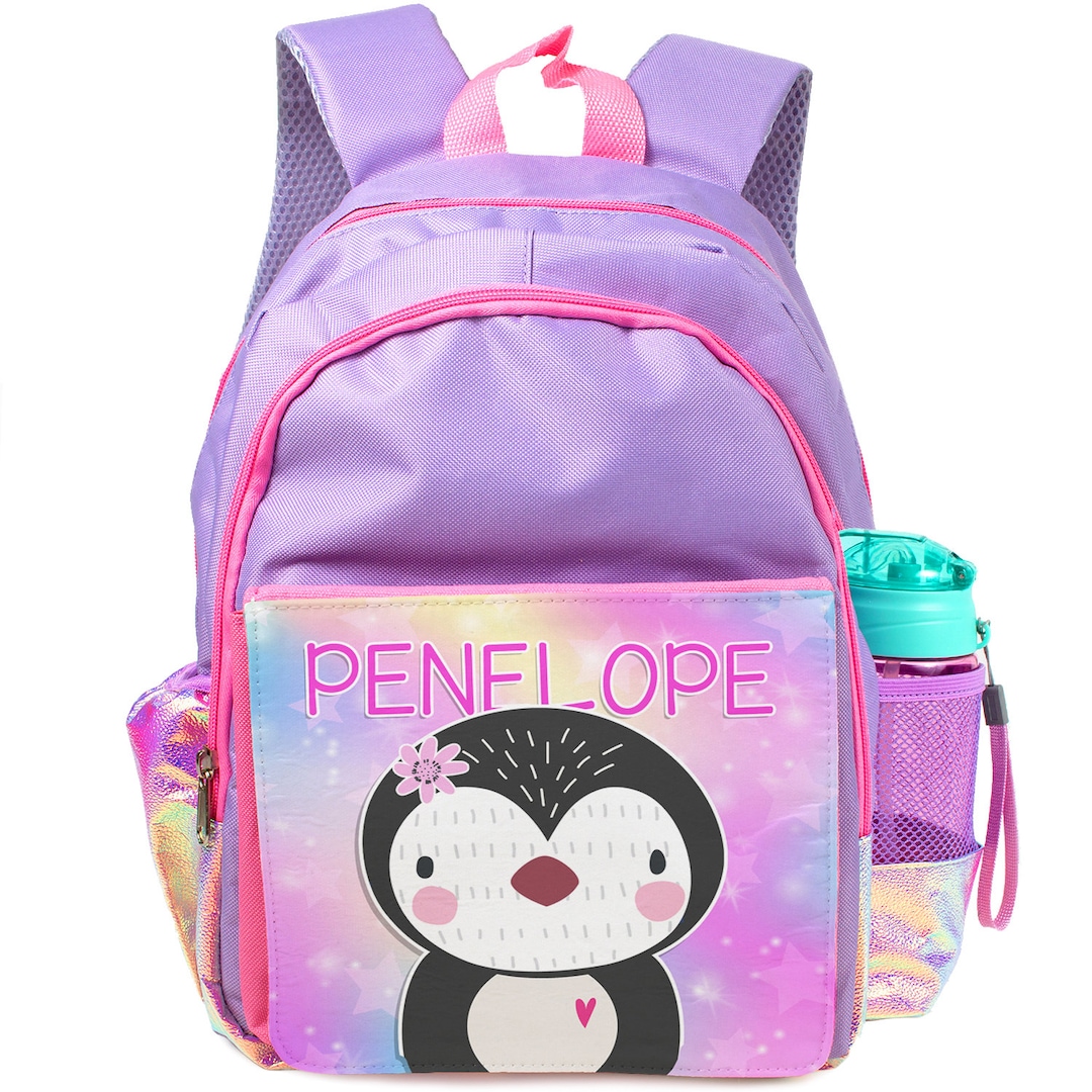 Personalised Penguin School Bag Girls Nursery Backpack Childrens Cute ...