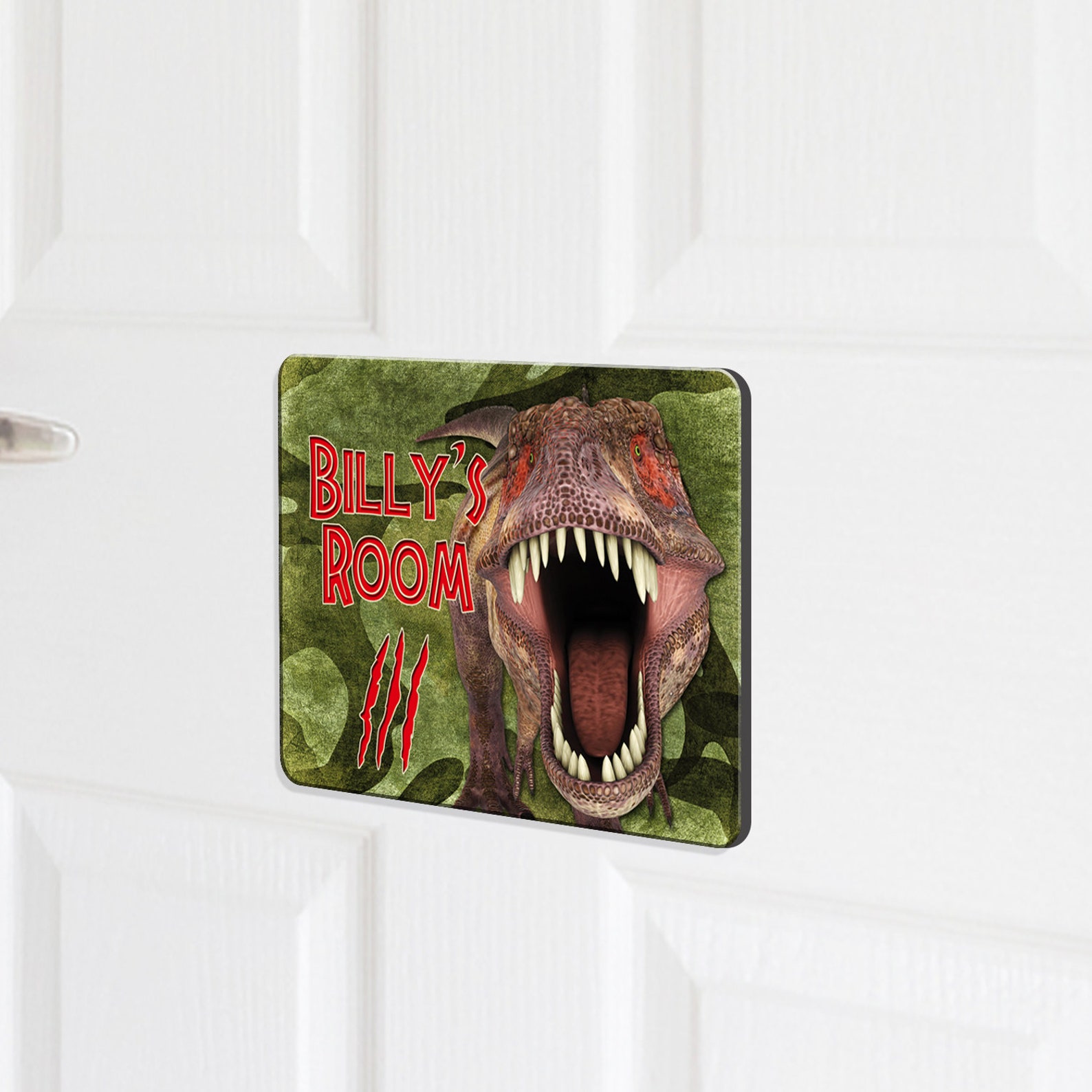 T Rex Door Sign Bedroom Name Plaque Personalised Boys Room - Etsy UK