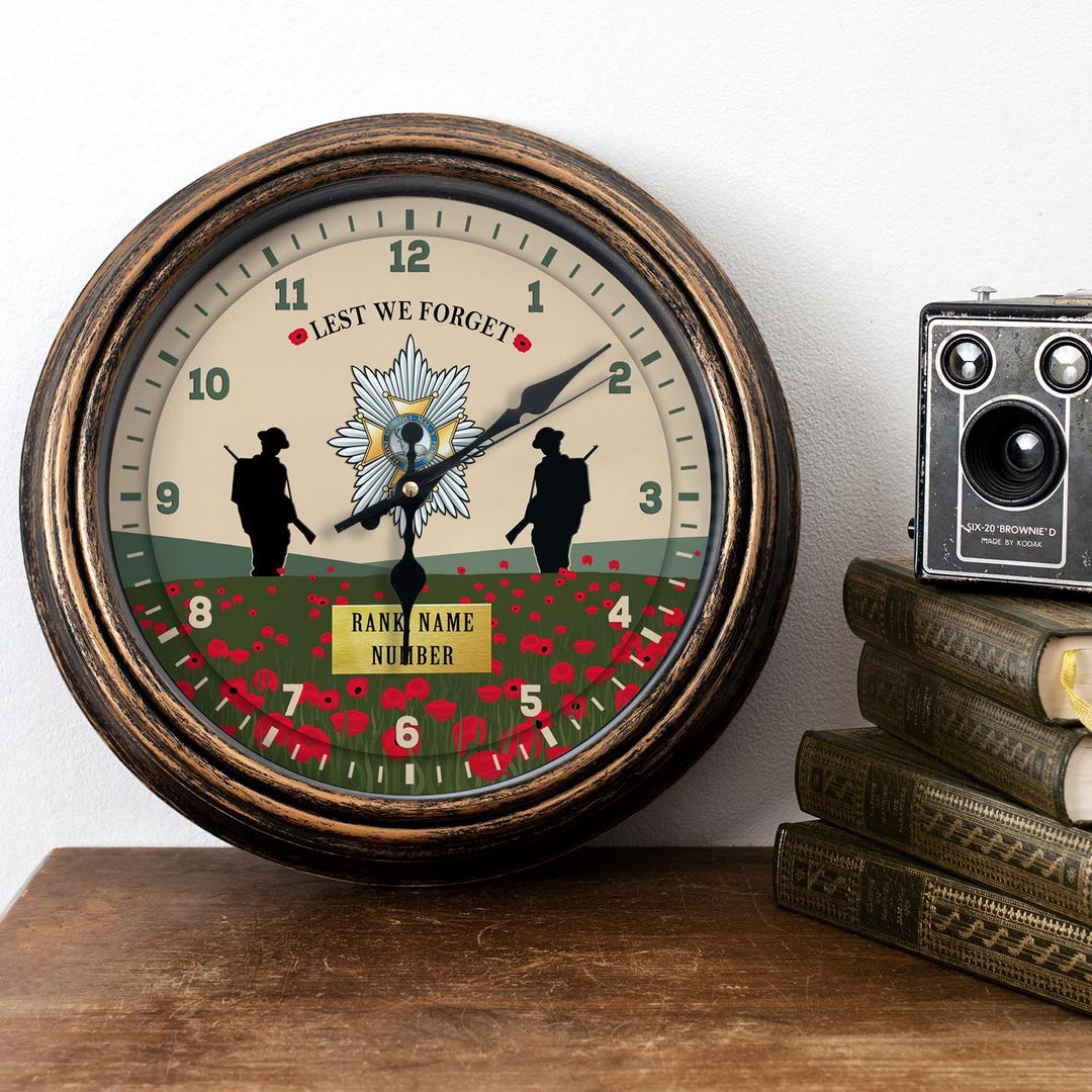 Personalised Military Clock Worcestershire & Sherwood Foresters Round ...
