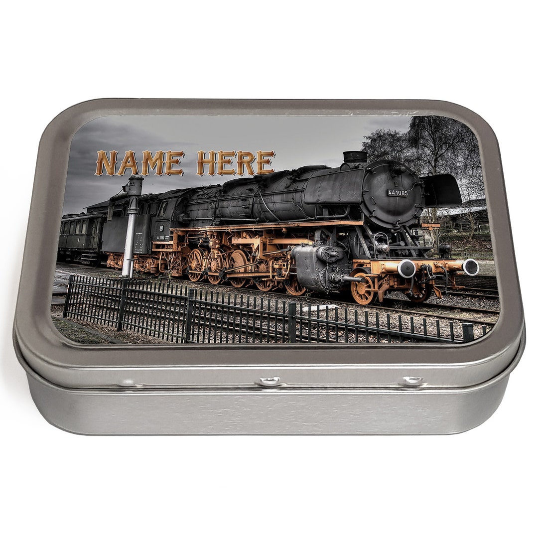 Personalised Mens Steam Train Tobacco Tin 2oz Baccy Tin Cigarette ...