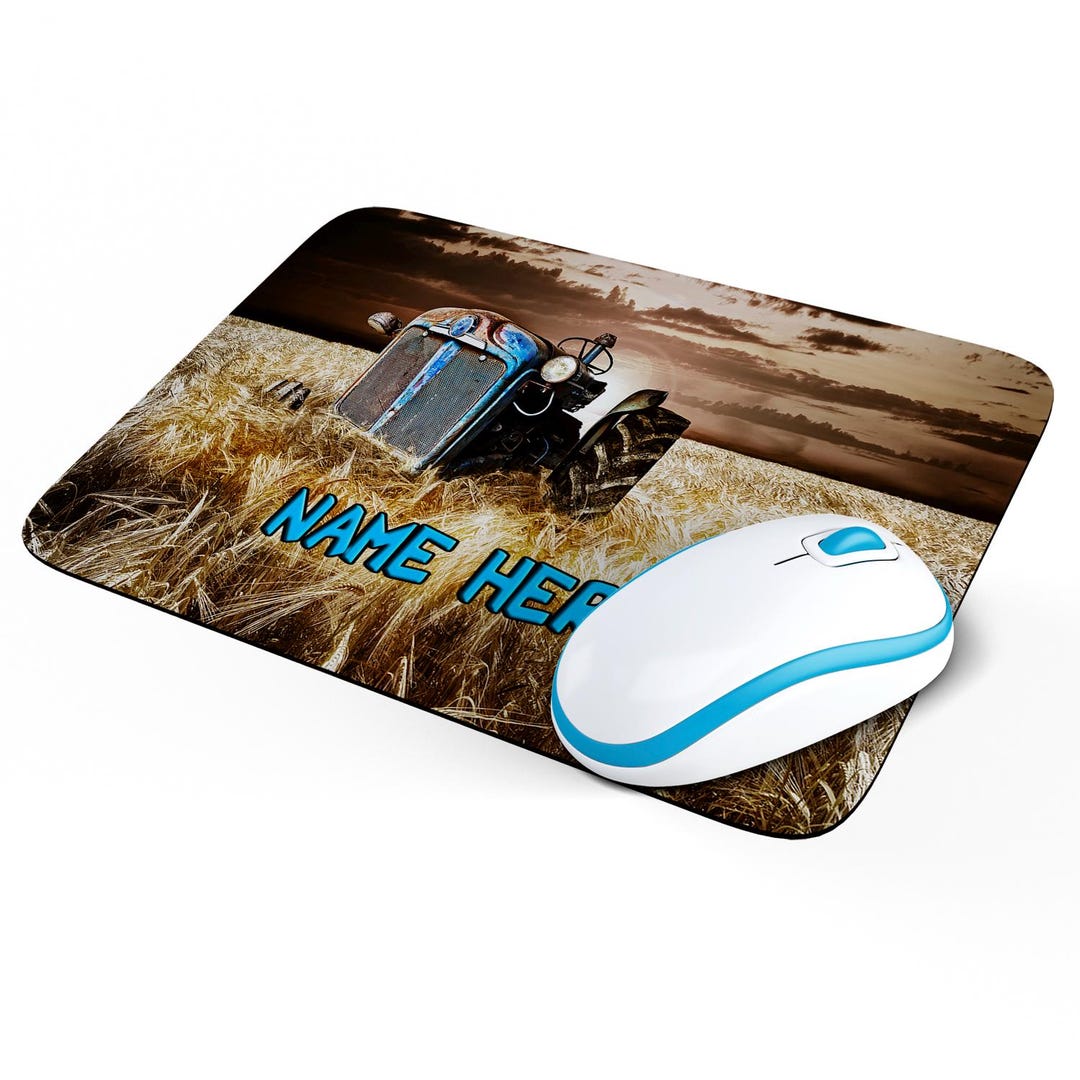 Personalised Childrens Mouse Mat Tractor Mouse Pad Computer PC Gamer ...