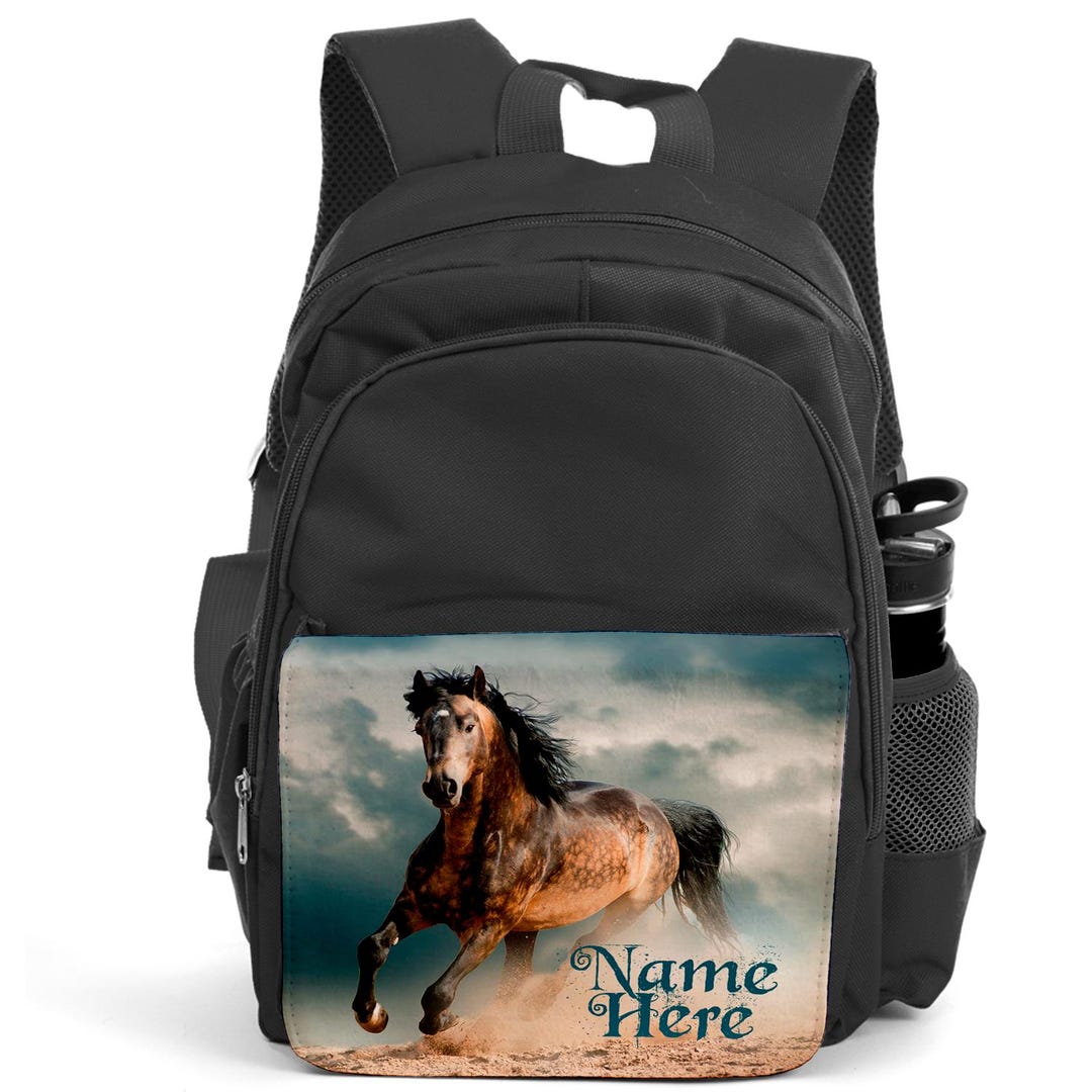 Personalised Horse Backpack Girls School Bag Childrens Nursery Pony ...