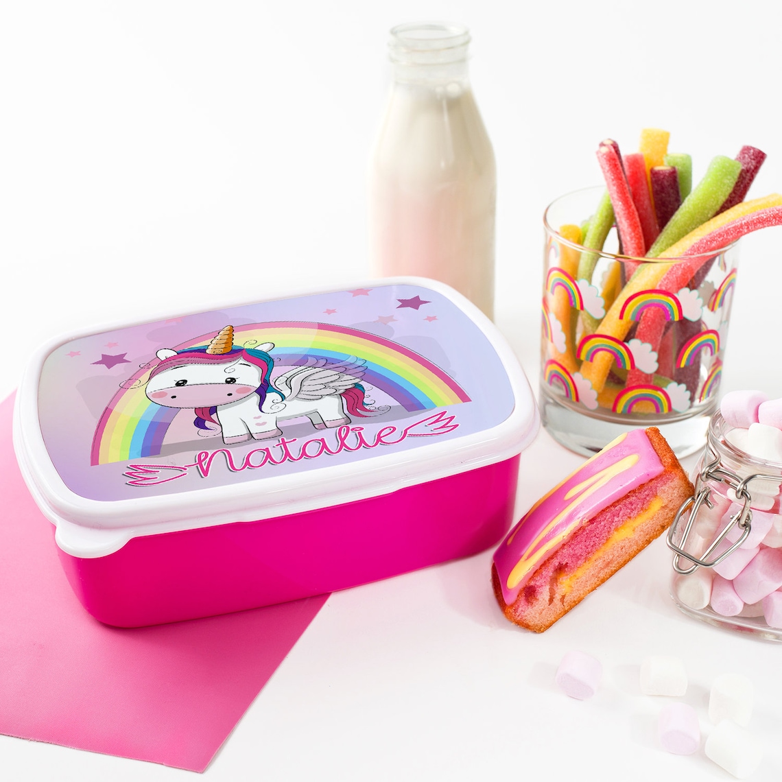 Personalised Girls UNICORN Lunch Box School Snack Sandwich - Etsy UK