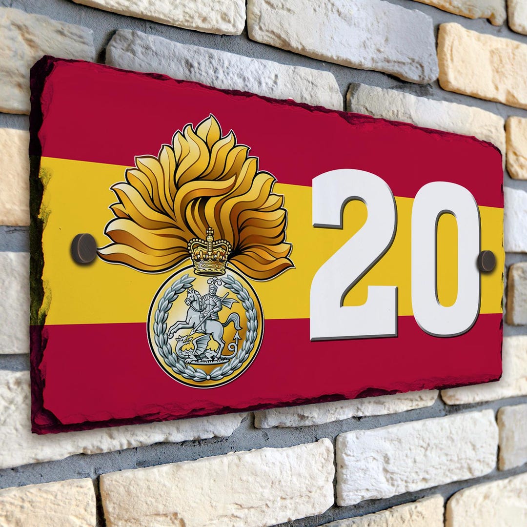 The Royal Regiment of Fusiliers House Number Slate Custom Military ...