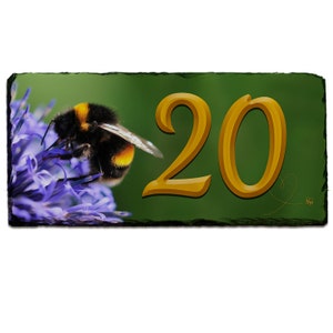 Bumblebee House Number Slate Name Gate Sign Plaque Door Personalised ...