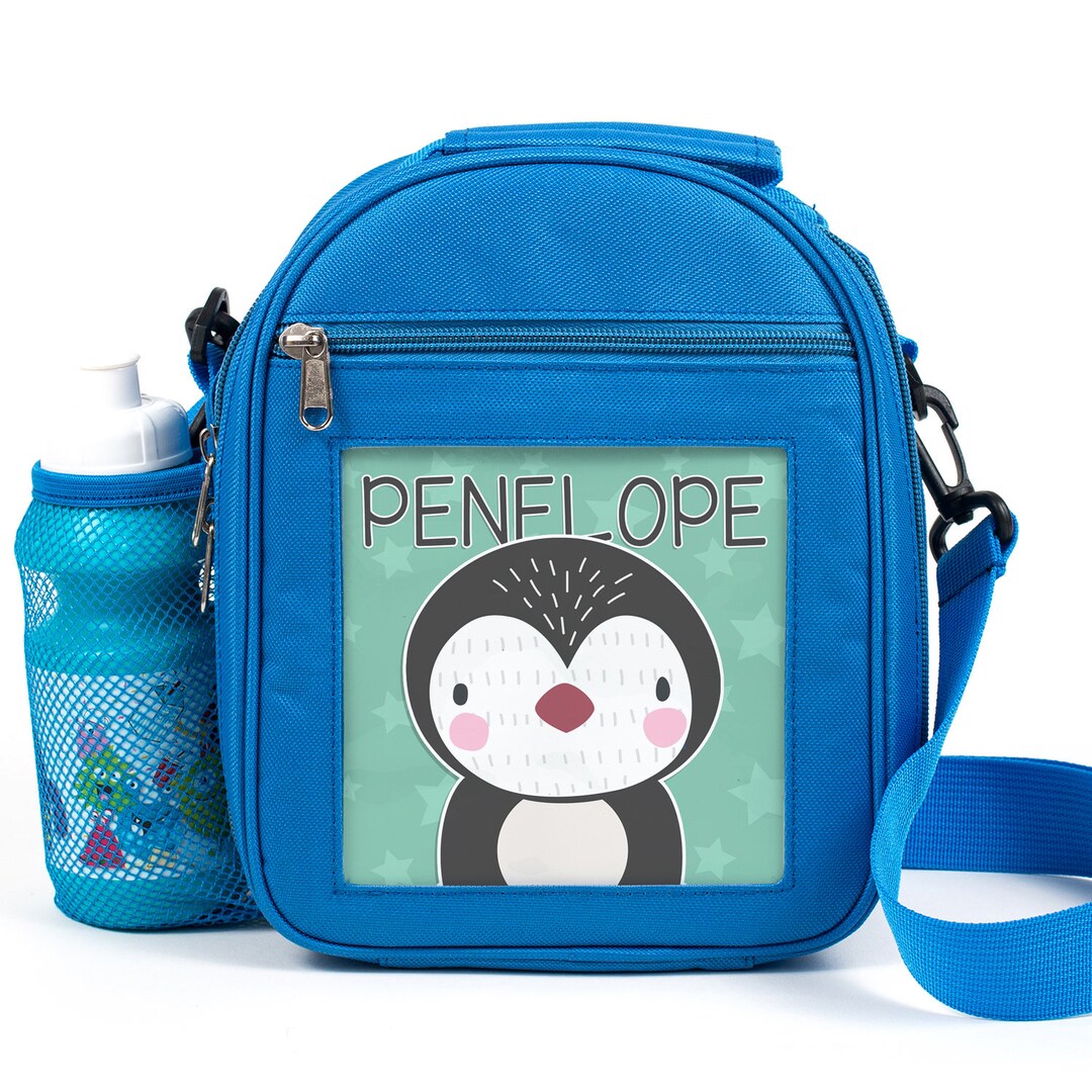 Personalised Penguin Lunch Bag Girls Boys School Insulated Cute Animal ...
