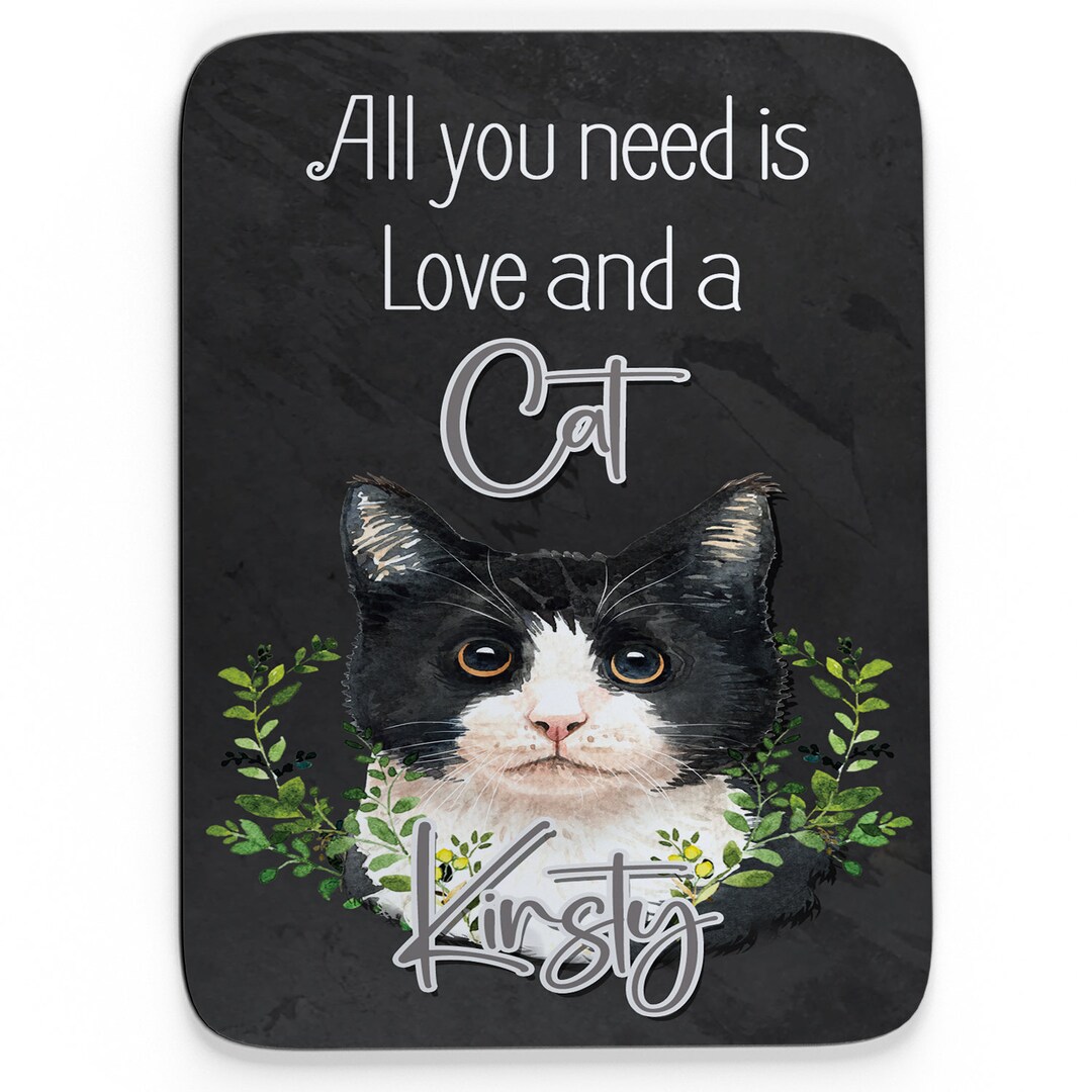 Personalised Black & White Cat Mouse Mat Kitten Mouse Pad Office Work ...