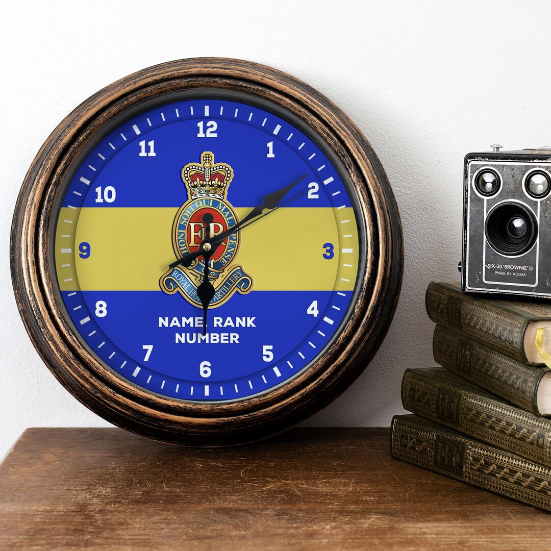 Personalised Military Clock Royal Horse Artillery Round Hanging Wall ...
