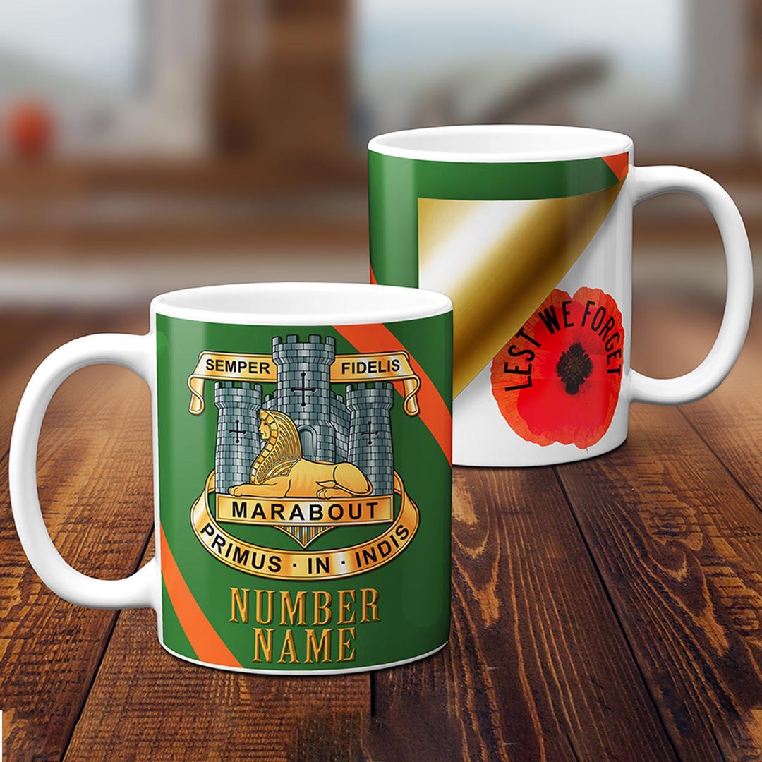 Personalised Army Mug Devonshire & Dorset Light Infantry Cup Offical ...